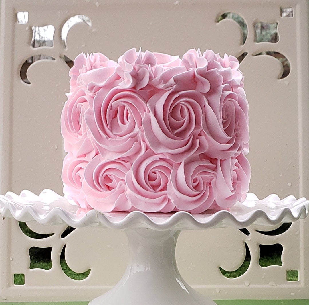 Fake Rosette Cake. Pink Rosette Cake. Approx 6w X 4.5 H. for First ...