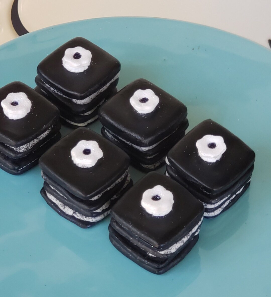 Fake Petit Fours. Black and White Petit Fours for Display. Set of 6 ...