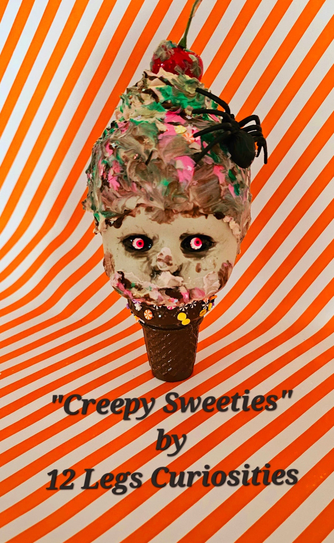 Creepy Baby Doll Head Ice Cream Cone, 12 Legs Curiosities Creepy ...