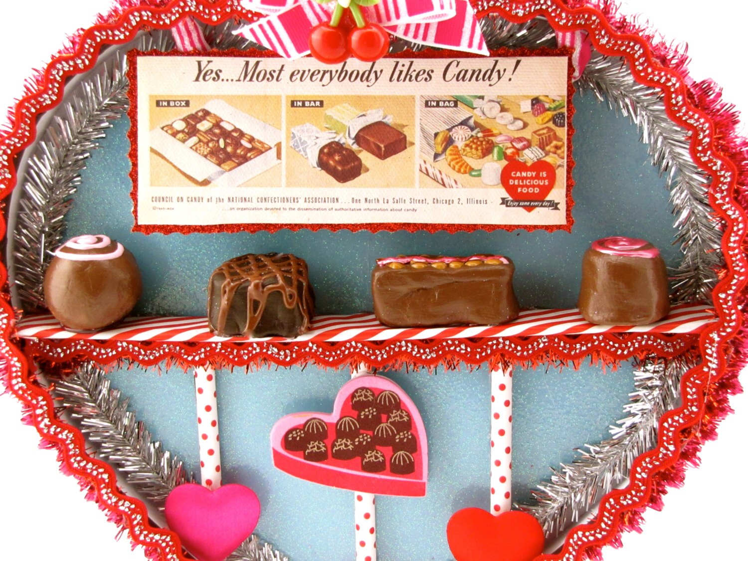 Fake Chocolate Box of Candy Artwork i Heart - Etsy