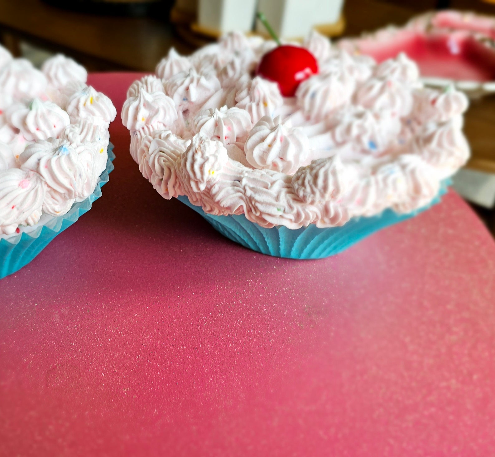 Fake Cupcakes for Bra, 2 Pink Jumbo Cupcakes and Cherries, Bachelorette ...