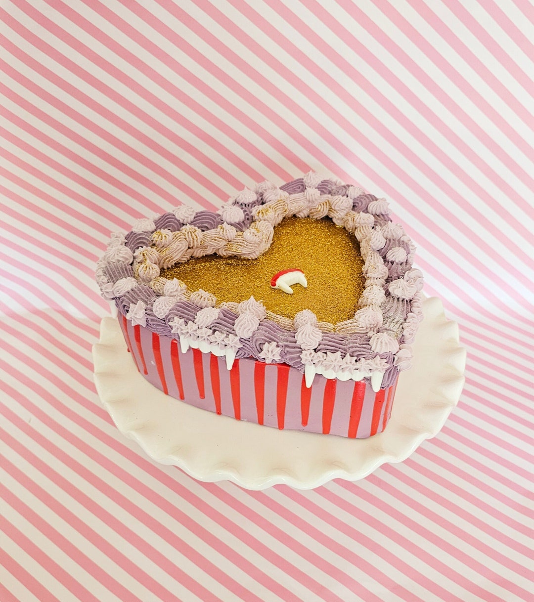 Vampire Teeth Fake Cake, Dracula Halloween Decor, Can Be Made to Hang ...