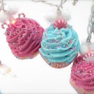 Candy Land Cupcake Lights String of Lights 10 Mini Cupcakes W/candy Fab ...