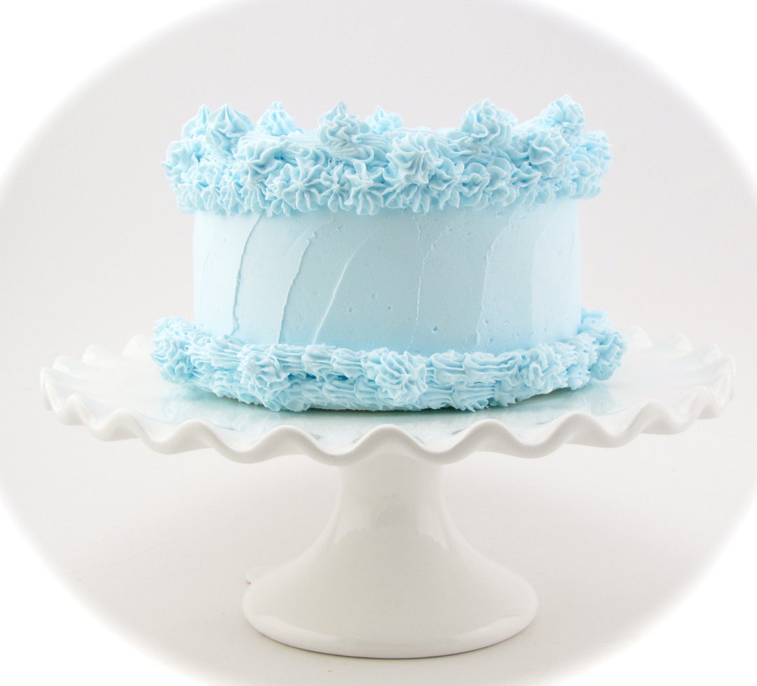 Fake Blue Cake heavenly Cakes Collection. Light Blue Single Layer Cake ...