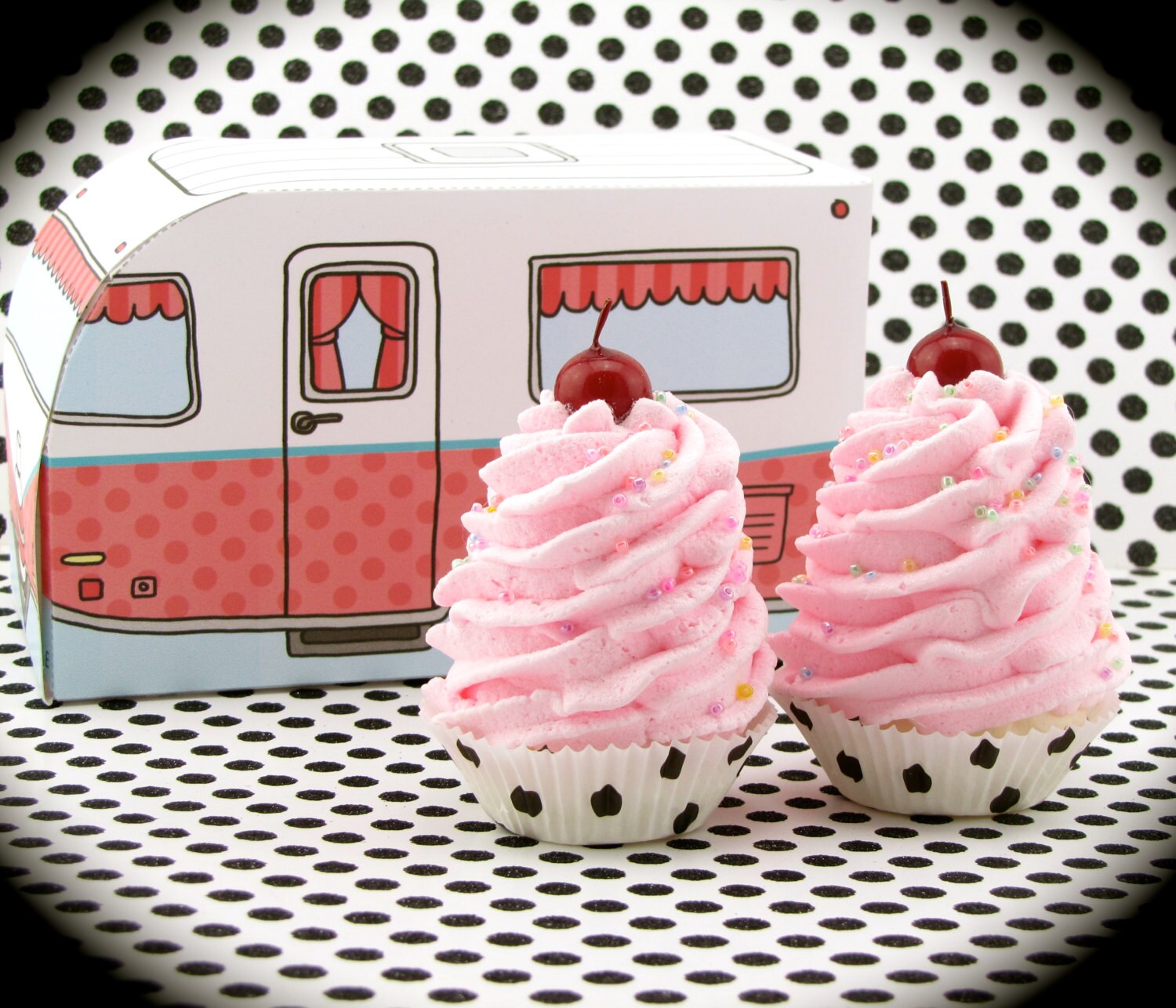 Fake Cupcake Magnets & Retro Inspired Travel Trailer Gift Box | Etsy