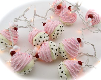Fake Cupcake cupcake Lovers String Lights 10 Mini Asst. Cupcakes 12 ...