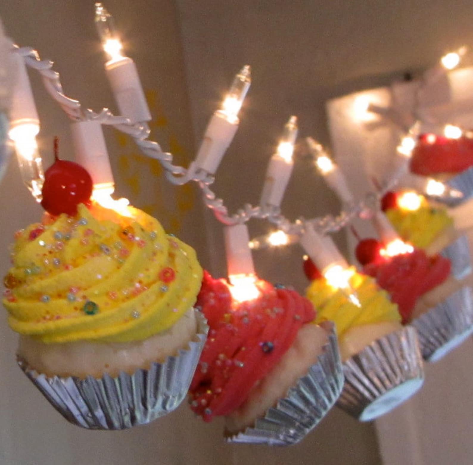 Fake Cupcake String of Lights Whimsical Wonderland Collection - Etsy