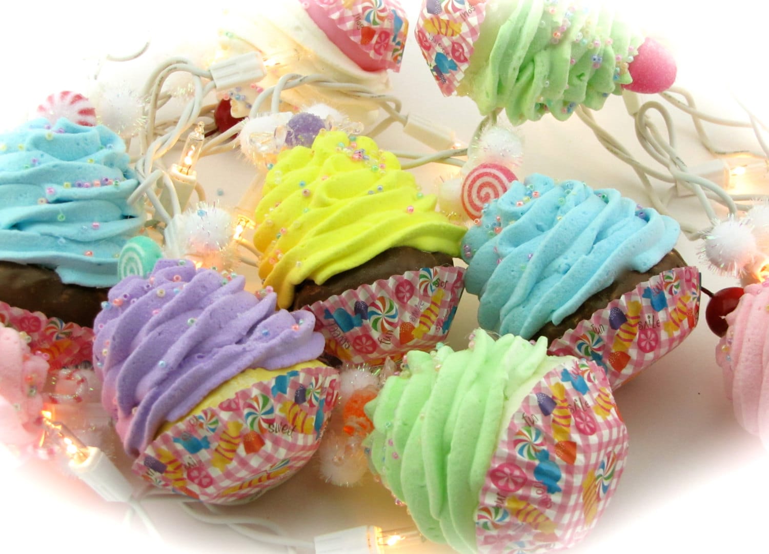 Candy Land Cupcake Lights String of Lights 10 Mini Cupcakes - Etsy
