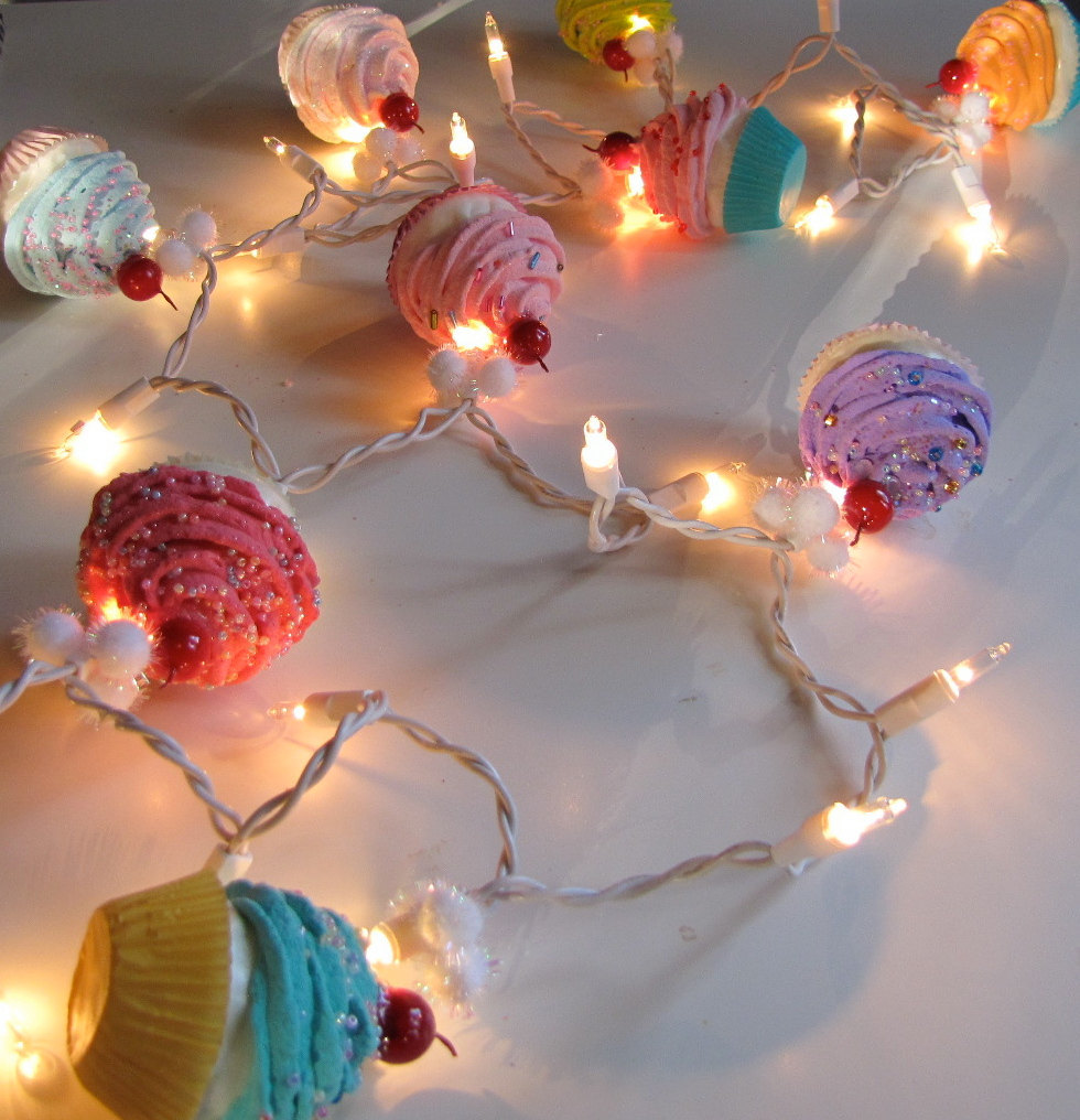 Fake Cupcake Cupcake Lovers String of Lights 12 Legs Original - Etsy