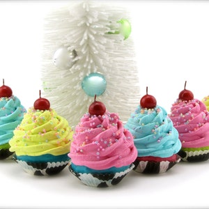 Fake Cupcake punk Rock Zebra Collection Set 6 Mini Size Cupcakes Zebra ...