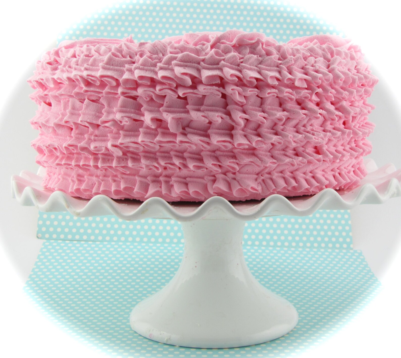 Fake Rosette and Ruffle Pink Cake. Fab Kitchen Decor Smash | Etsy