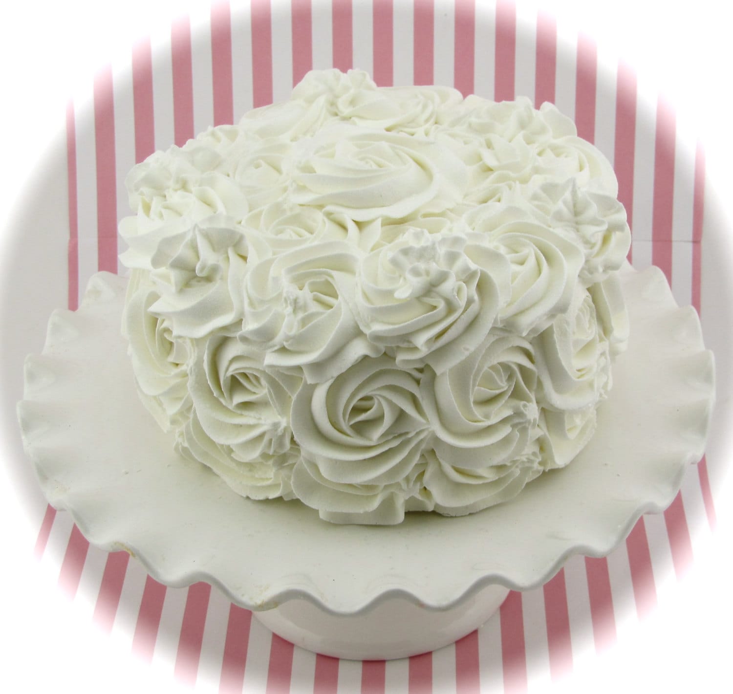 Rosette Fake Cake White Frosting Approx. 6.75w x | Etsy