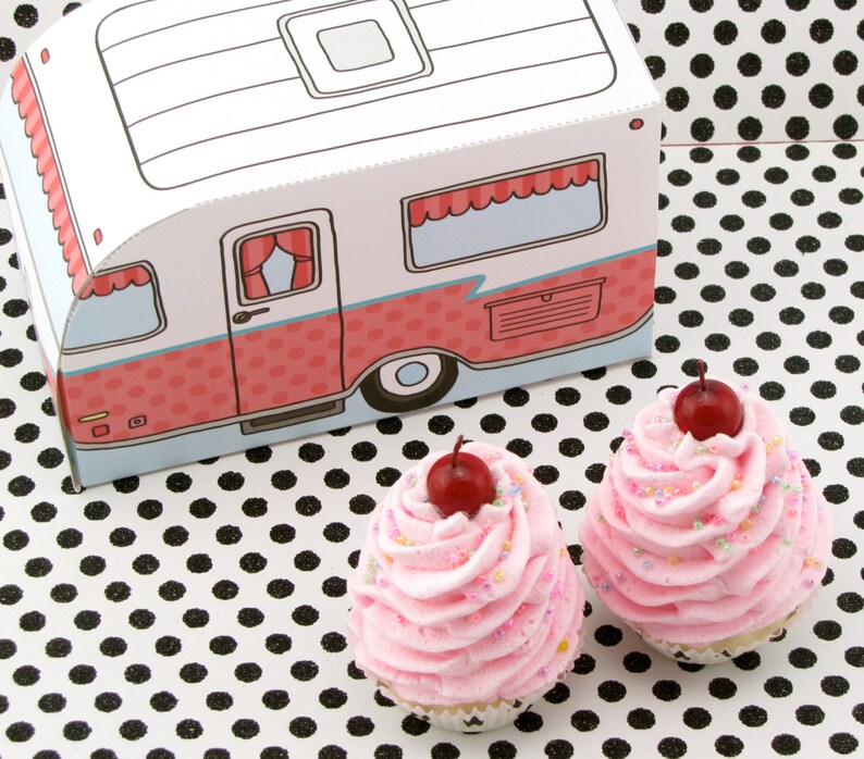 Fake Cupcake Magnets & Retro Inspired Travel Trailer Gift Box | Etsy
