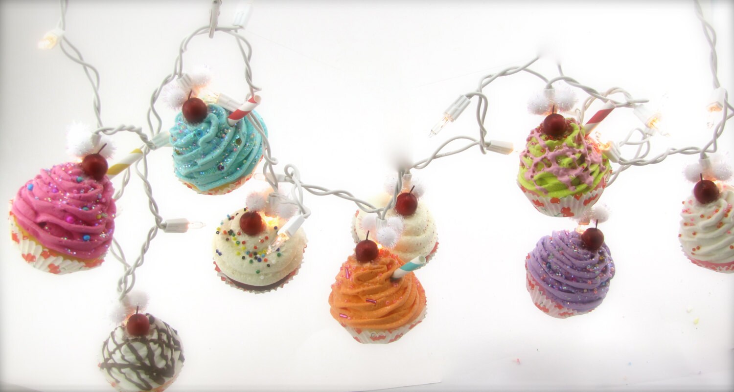 Cupcake Lights Twinkle Lights I Heart Cherry | Etsy