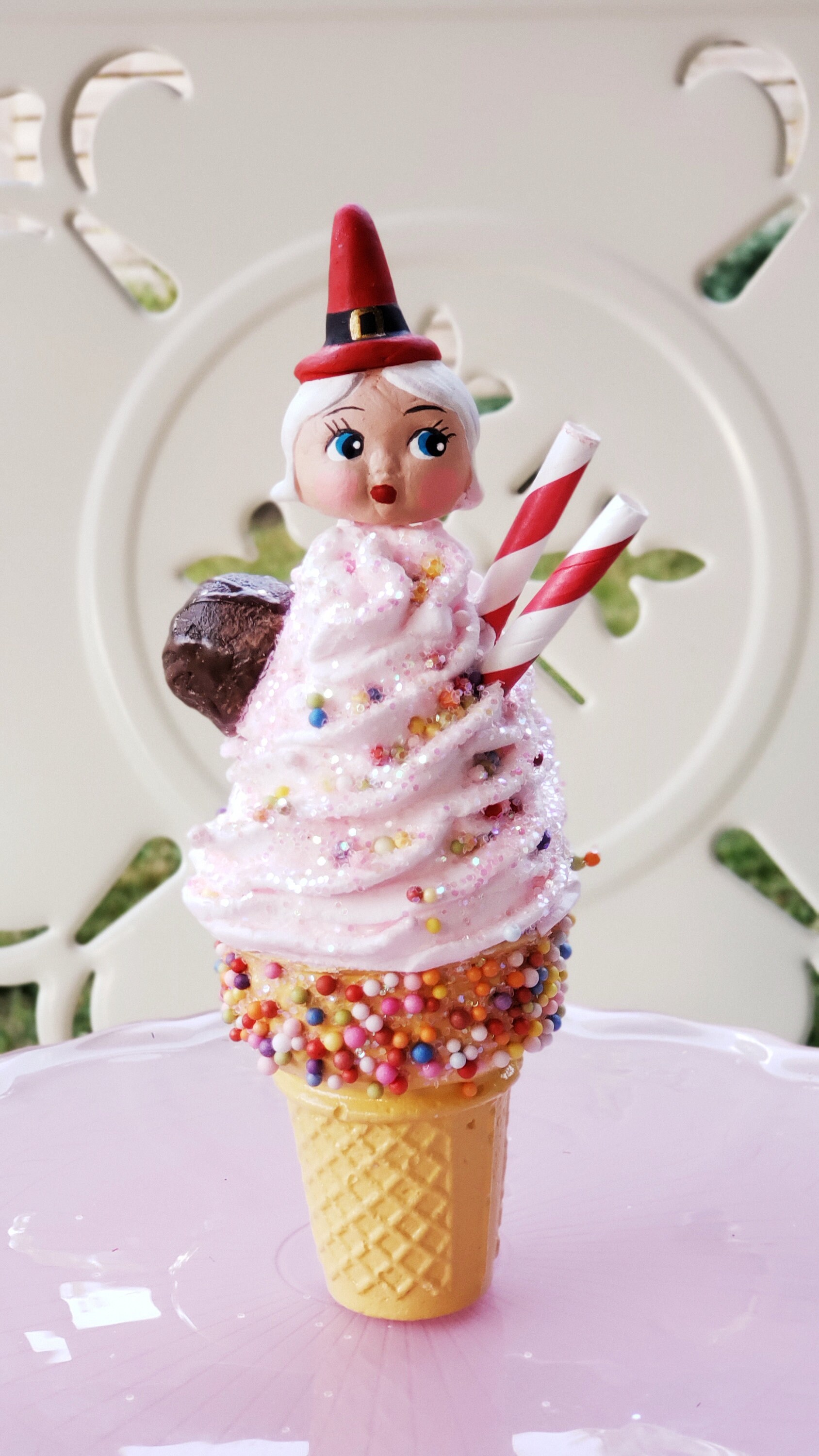 Halloween Witch Ice Cream Cone. Halloween Decor | Etsy