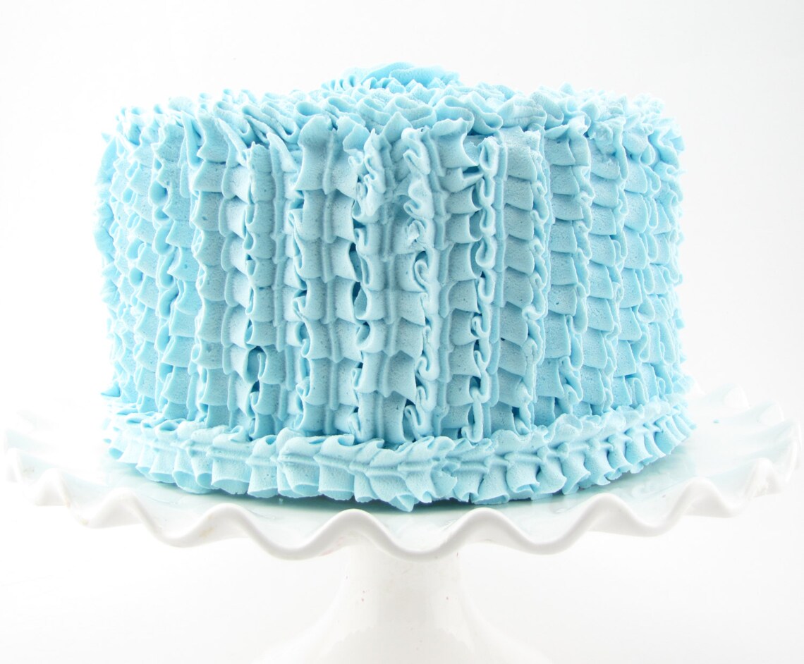 Fake Ruffle Cake Blue Ruffle Cake Approx. 8.5w X - Etsy