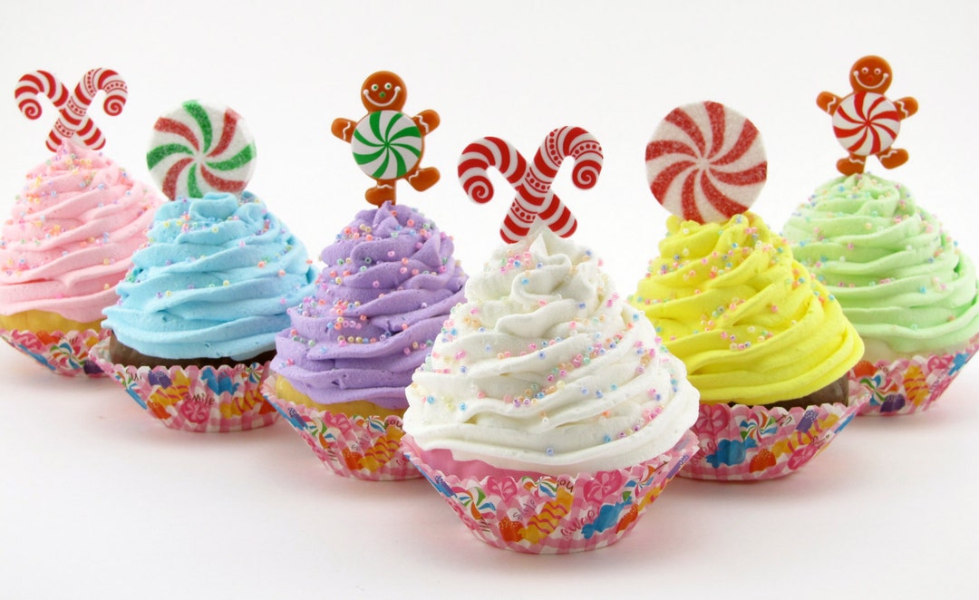 Candy Land Fake Cupcakes Set 6 Standard Size Cupcakes Candy - Etsy