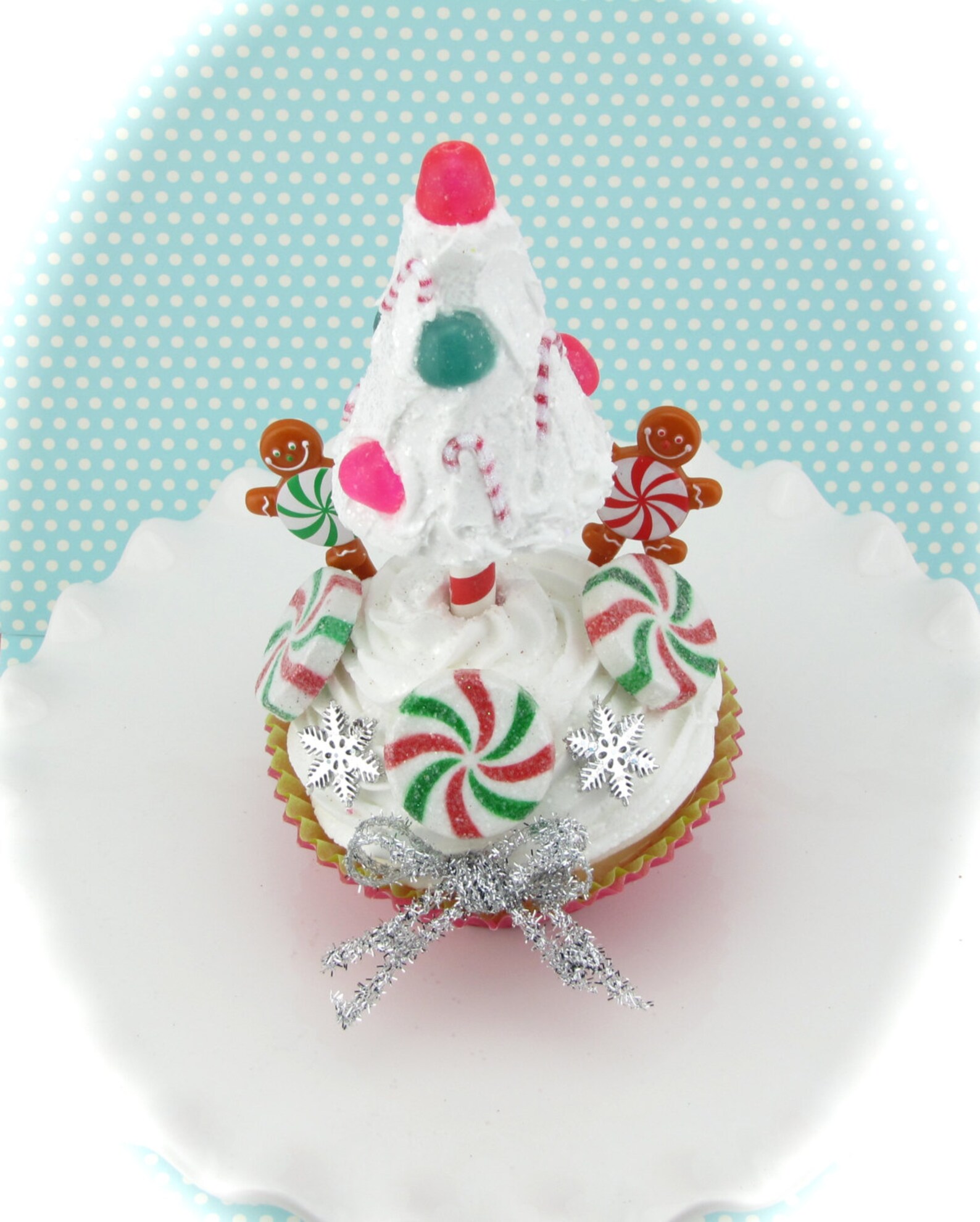 Gingerbread Man and Gumdrop Tree Jumbo Cupcake. Candyland - Etsy