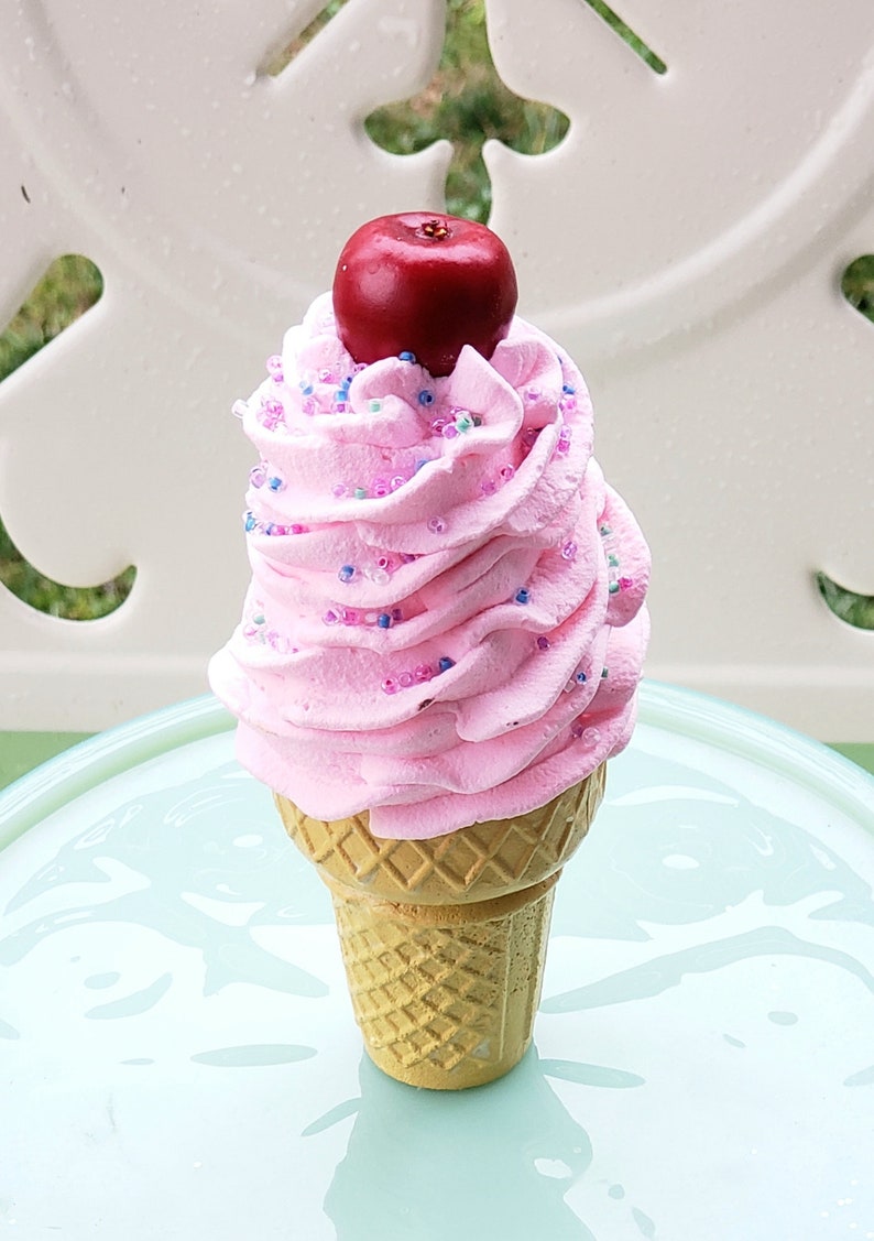 Fake Ice Cream Cone Prop Soft Serve Strawberry Cone With Etsy