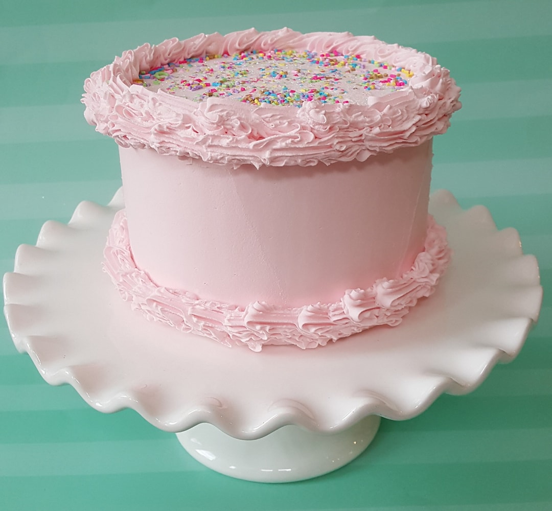 Fake Pink Cake With Sprinkles. Faux Pink Single Layer Cake. Other ...