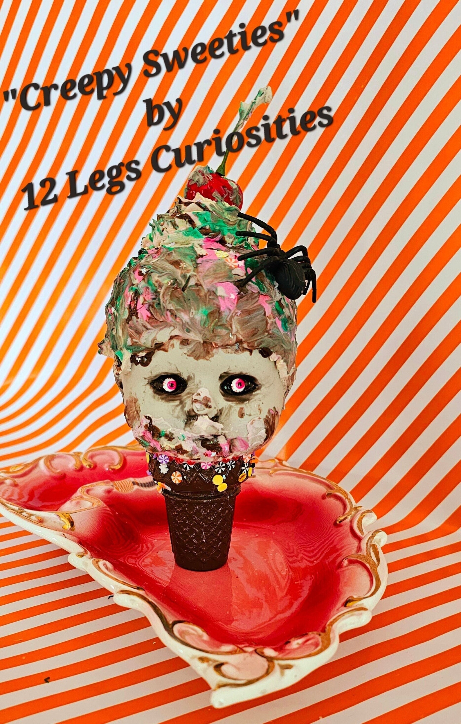 Creepy Baby Doll Head Ice Cream Cone, 12 Legs Curiosities Creepy ...