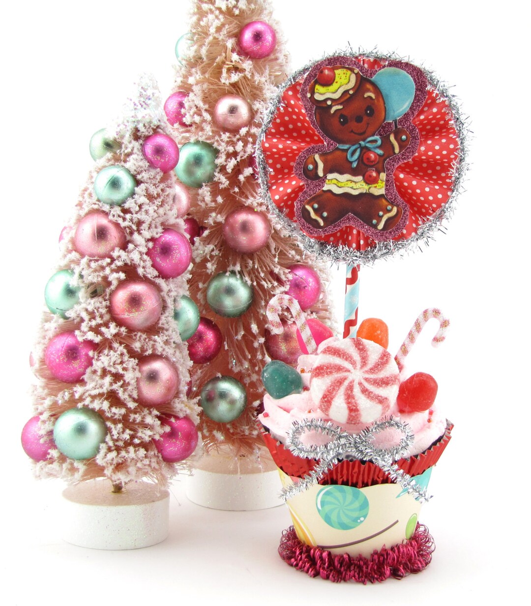 Gingerbread Man Fake Cupcake Christmas Decor Retro Gingerbread - Etsy
