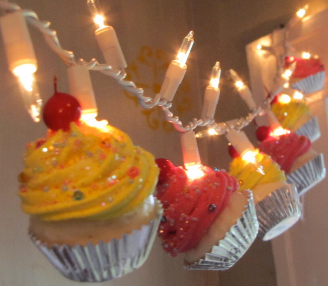 Fake Cupcake String of Lights Whimsical Wonderland Collection - Etsy