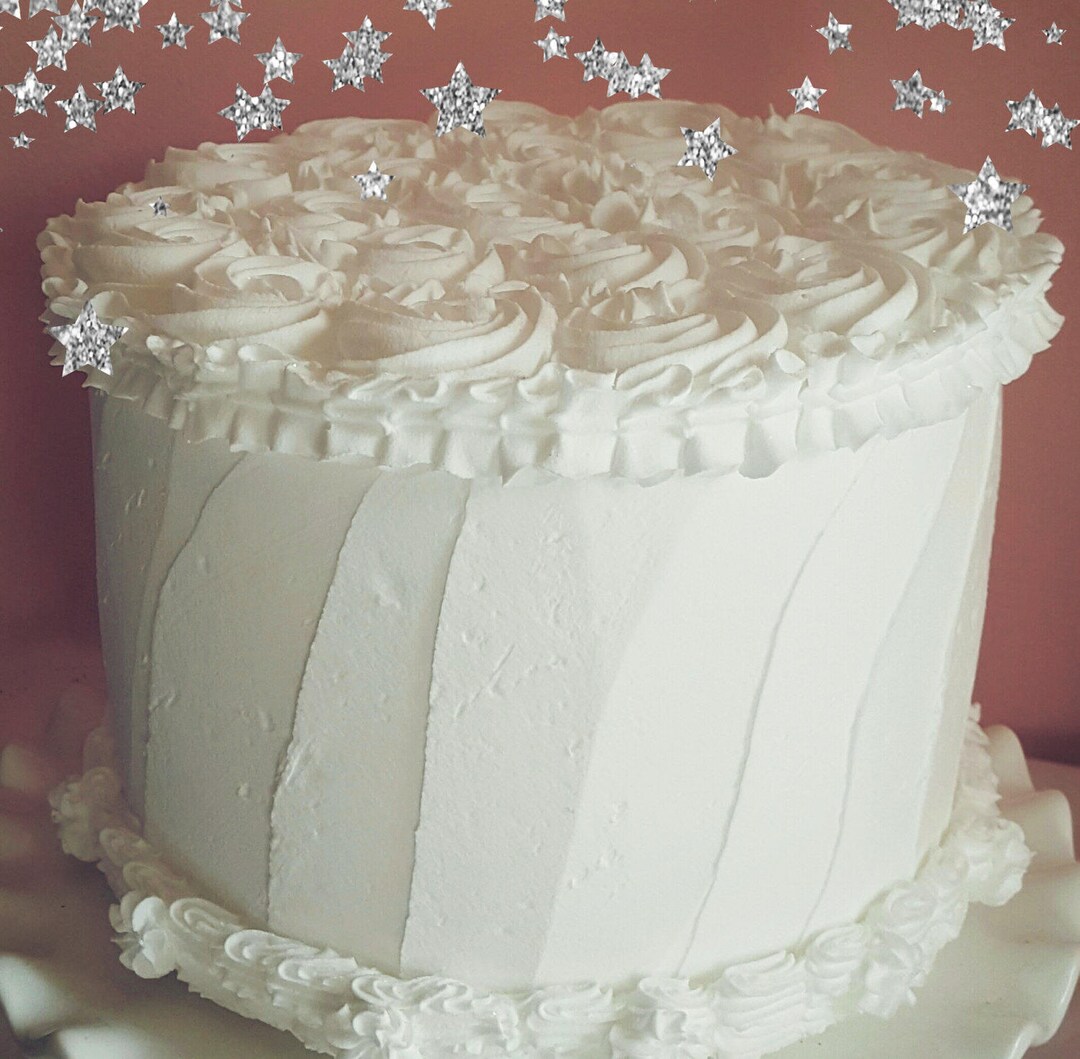 Fake White Cake With Rosettes. Jumbo Smash Cake Prop, First Birthday ...
