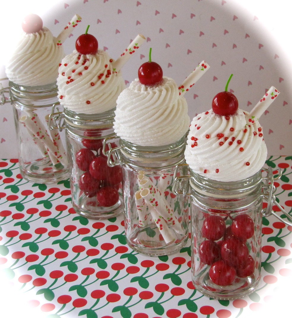 Cherry Cupcake Jar Collection Set of 4 Signature 12 Legs | Etsy
