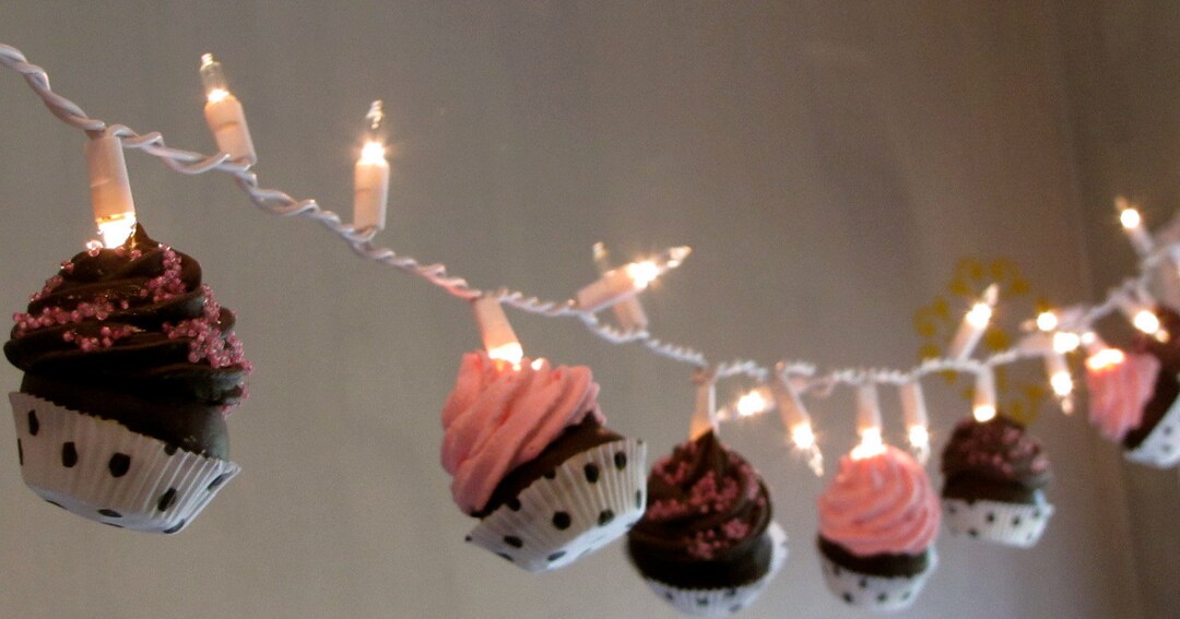 Fake Cupcake String of Lights Lucy Collection 12 Legs Original Concept ...