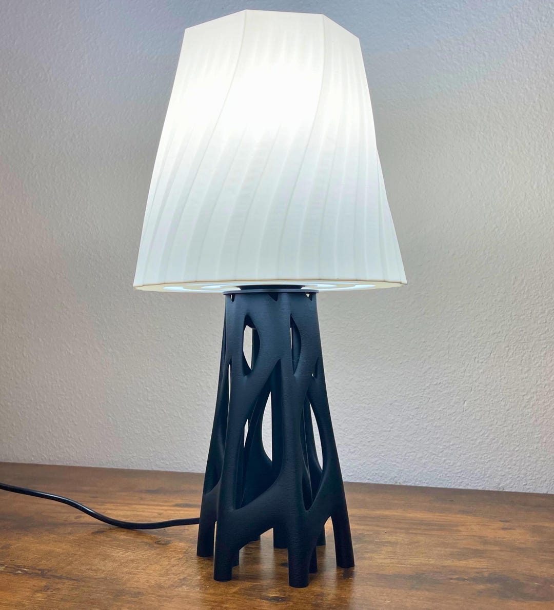Modern 3D Printed Table Lamp – E26/E27 Socket With 12ft Cord ...
