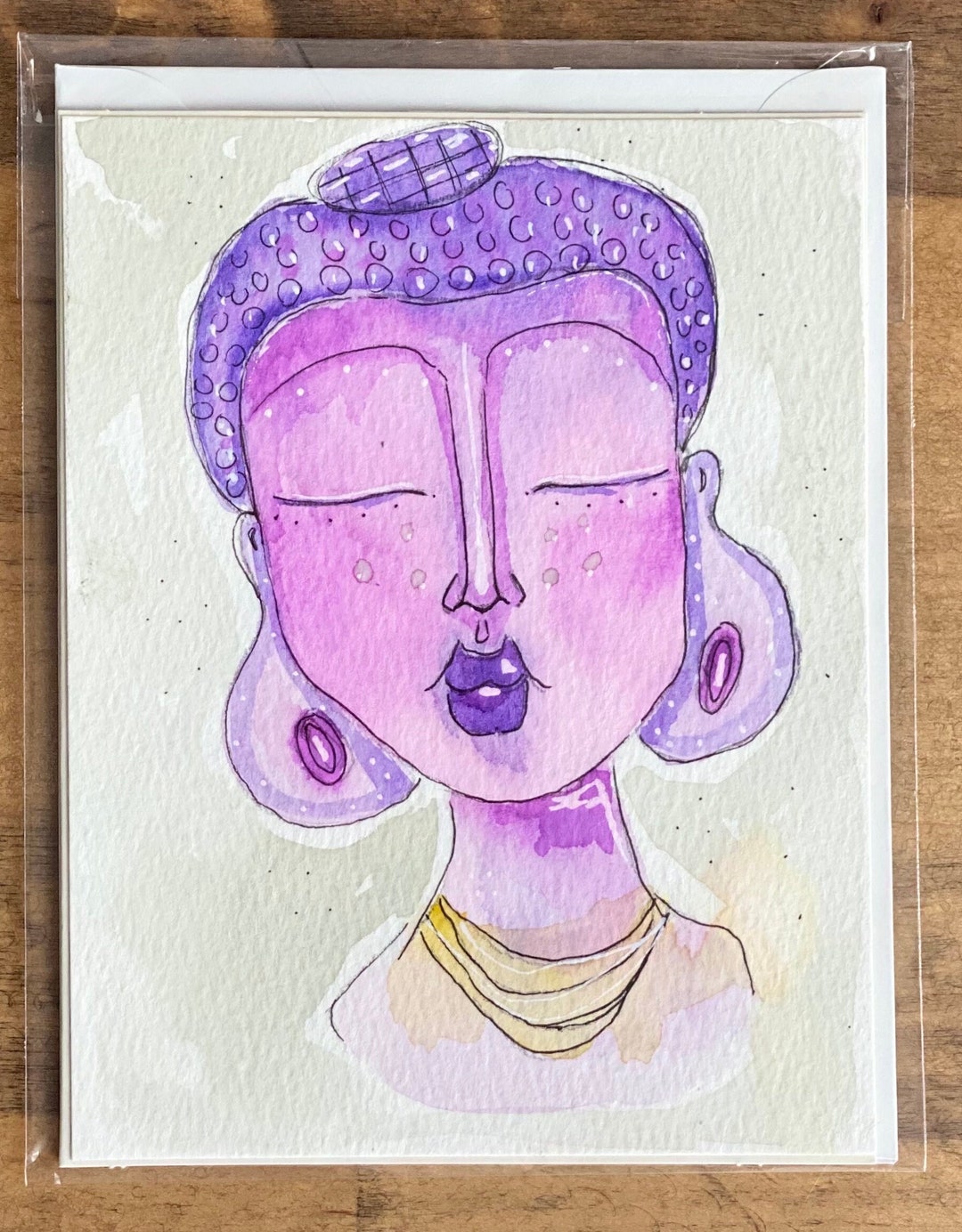 Hand Painted Art Card, Greeting, All Occasion, Blank, Spiritual, Buddha ...