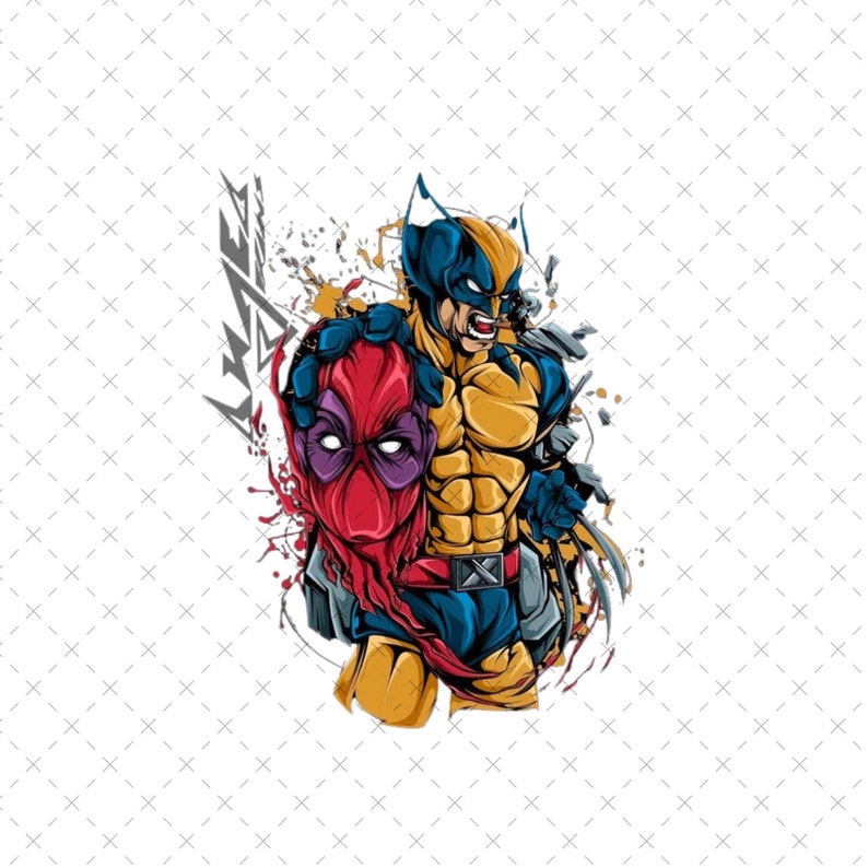 Deadpool and Wolverine Clipart Watercolor Digital Design File for ...