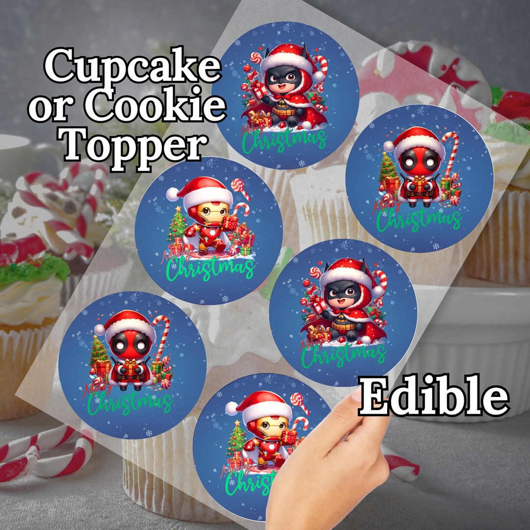 Circle Frosting Sheet Superheroes Edible Cupcake or Cookie Topper ...