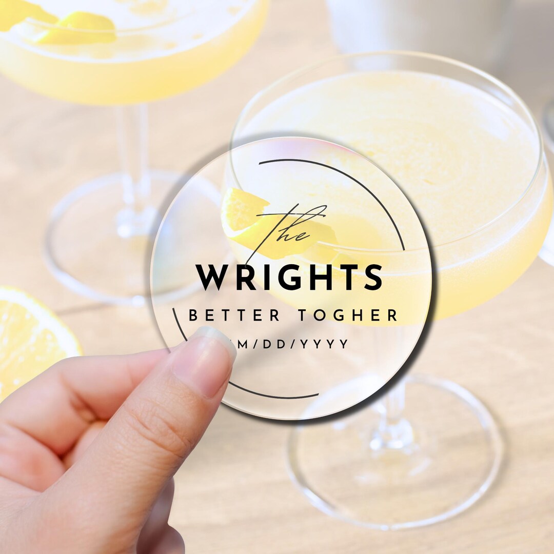 Custom Clear or Wafer Drink Topper | Wedding Monogram and Special ...