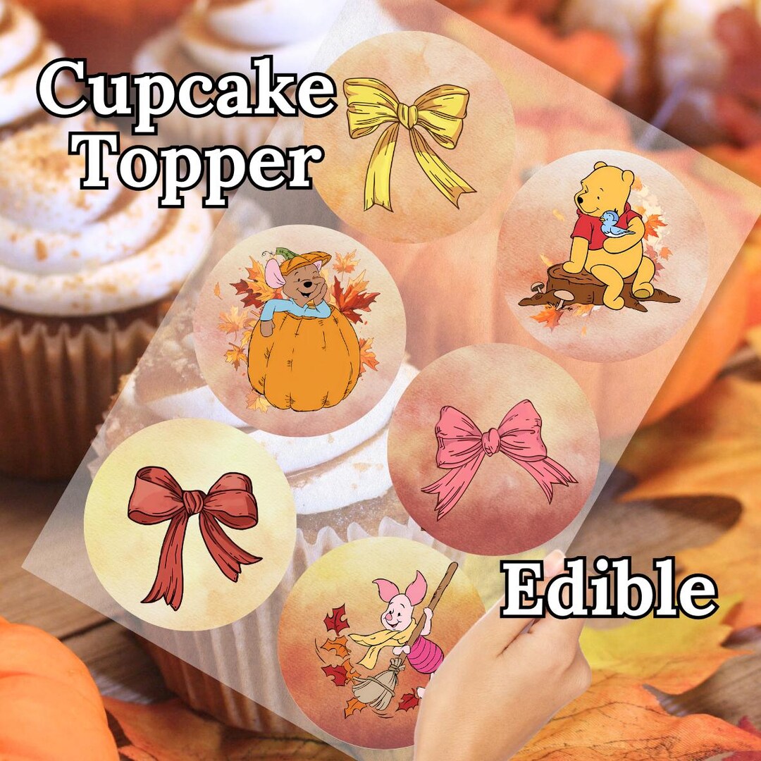 Circle Frosting Sheet Edible Cupcake or Cookie Topper Fall Autumn ...