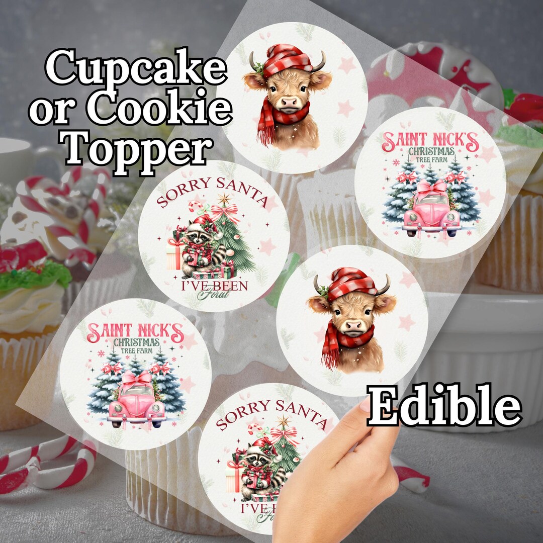 Circle Frosting Sheet Farmhouse Edible Cupcake or Cookie Topper ...