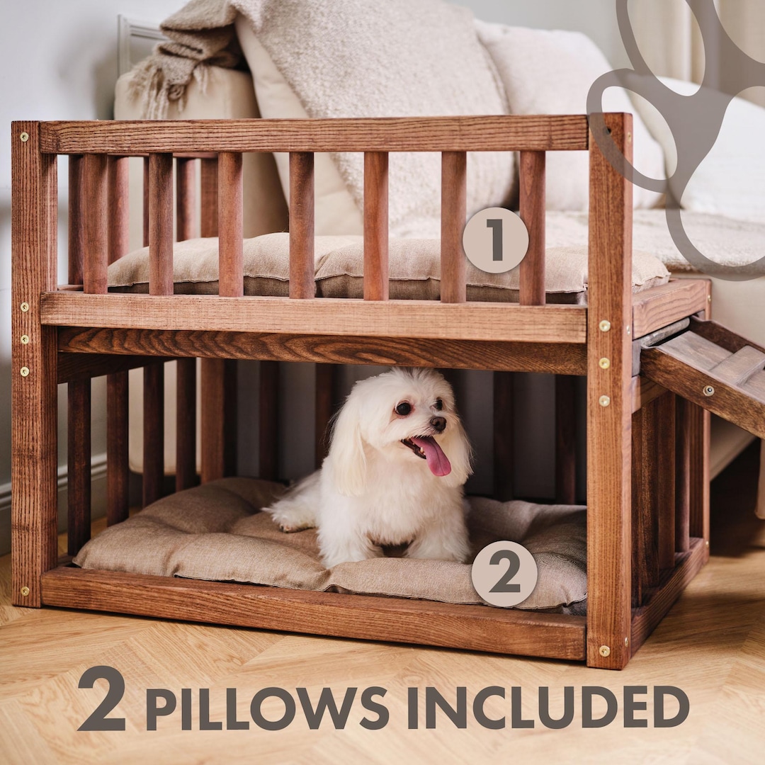 Raised Dog Bed Platform - Gifts for Pets, Wooden Pet Furniture With ...
