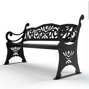 Park Bench Files harmonia DXF / Svg / Step / Manufacturing Plan ...