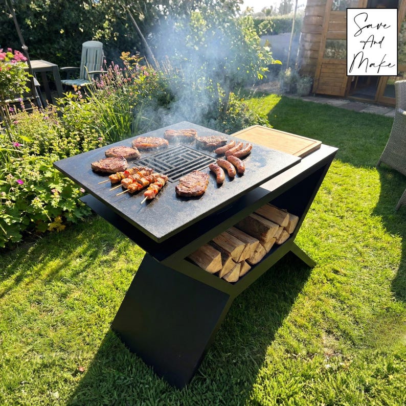 Square Fire Pit Files With Table - "pyra" - DXF, Svg, .step ...