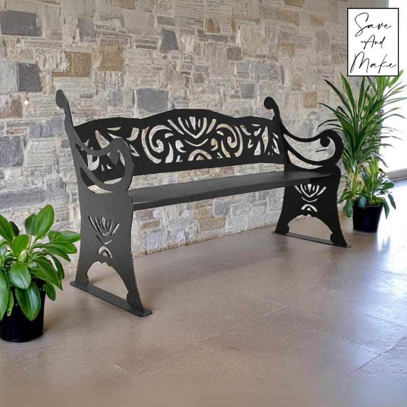 Park Bench Files - "harmonia" - DXF, Svg, .step, Manufacturing Plan ...