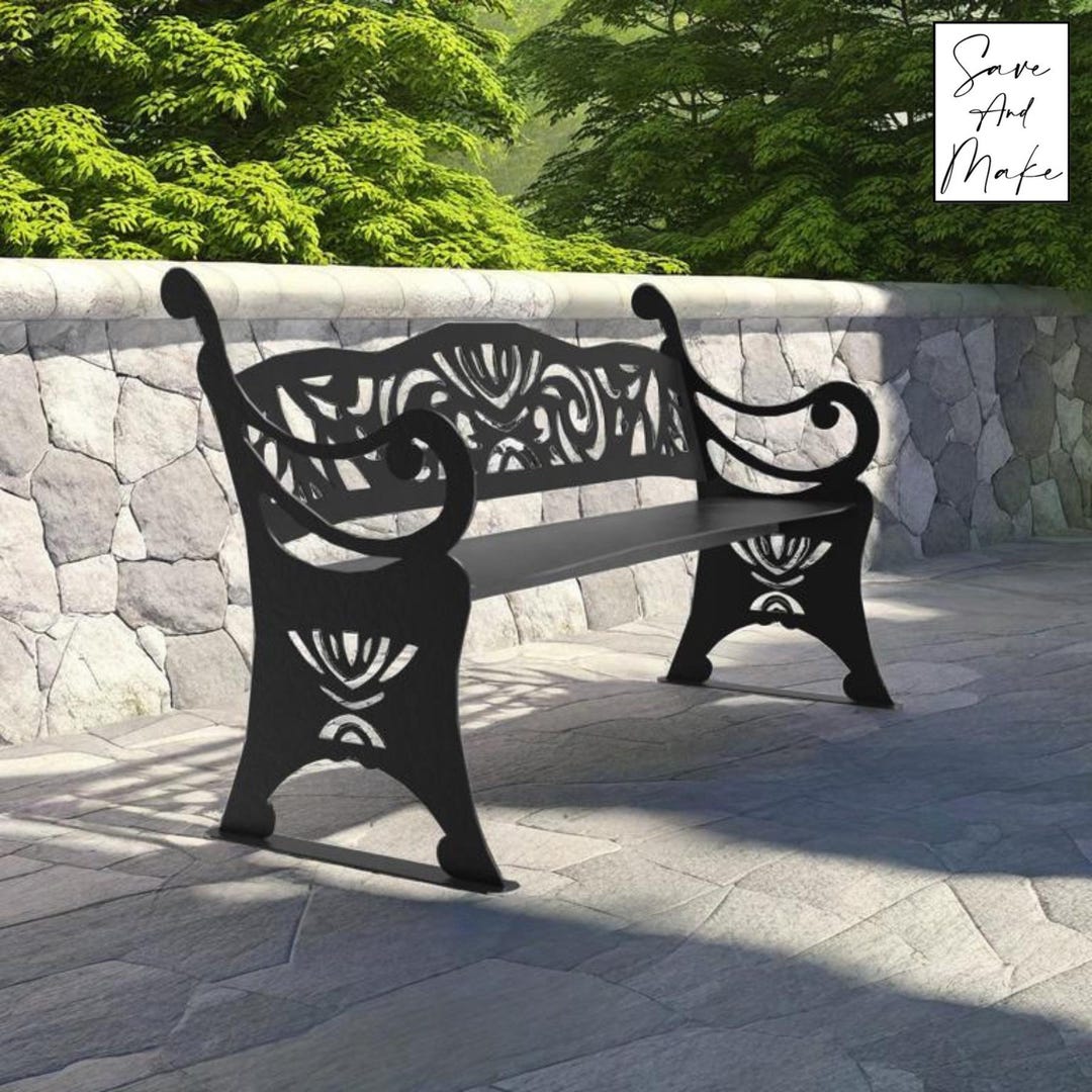 Park Bench Files - "harmonia" - DXF / Svg / .step / Manufacturing Plan ...