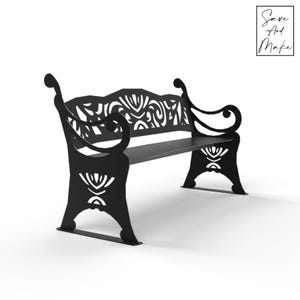 Park Bench Files - "harmonia" - DXF, Svg, .step, Manufacturing Plan ...