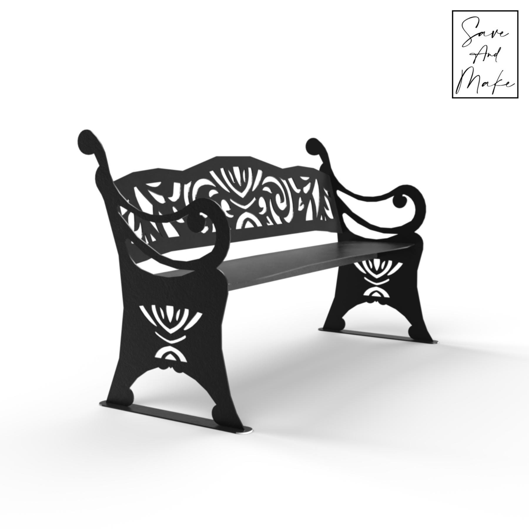 Park Bench Files - "harmonia" - DXF, Svg, .step, Manufacturing Plan ...