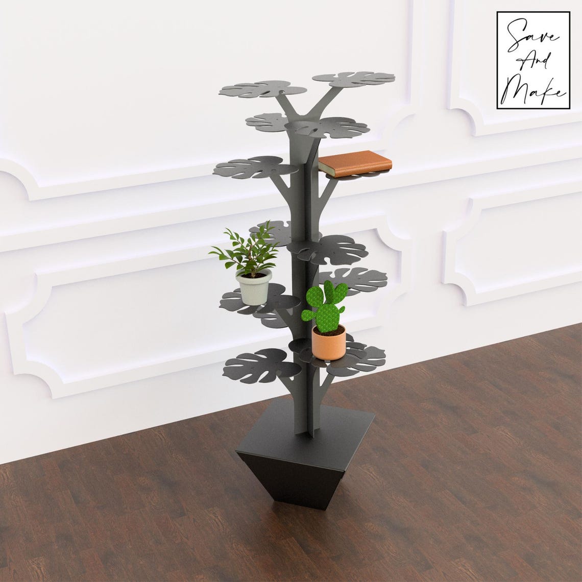 Steel Shelf Files - "monstera" - DXF, Svg, .step, Manufacturing Plan ...