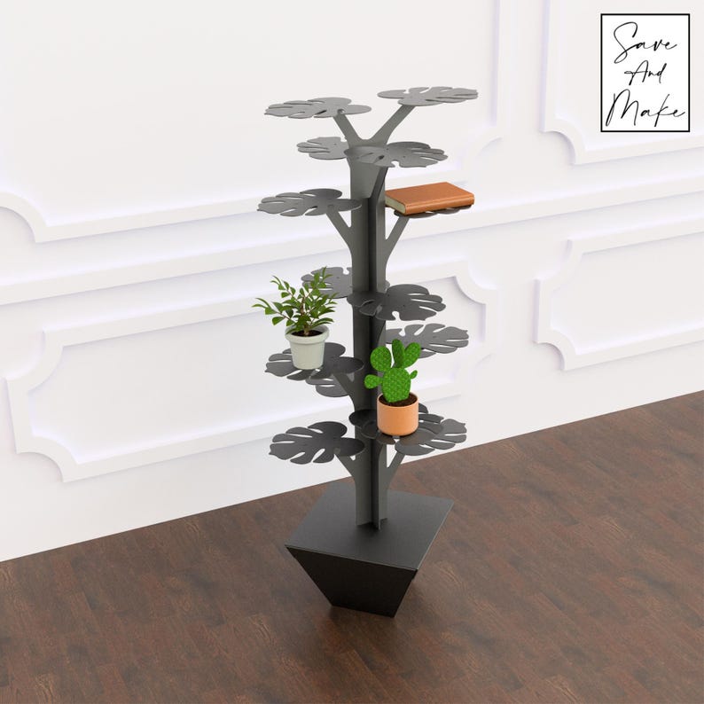 Steel Shelf Files - "monstera" - DXF, Svg, .step, Manufacturing Plan ...