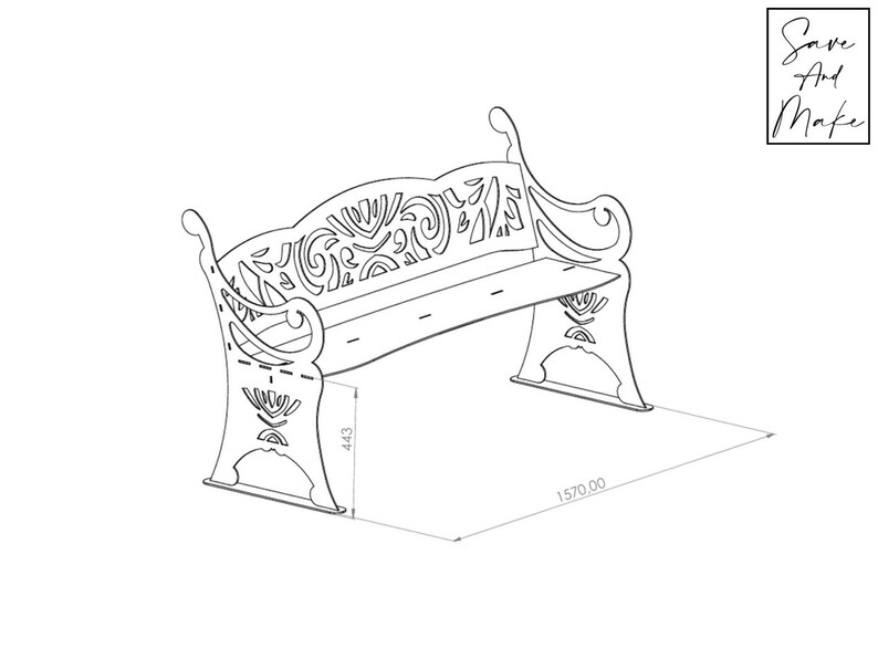 Park Bench Files harmonia DXF / Svg / Step / Manufacturing Plan ...