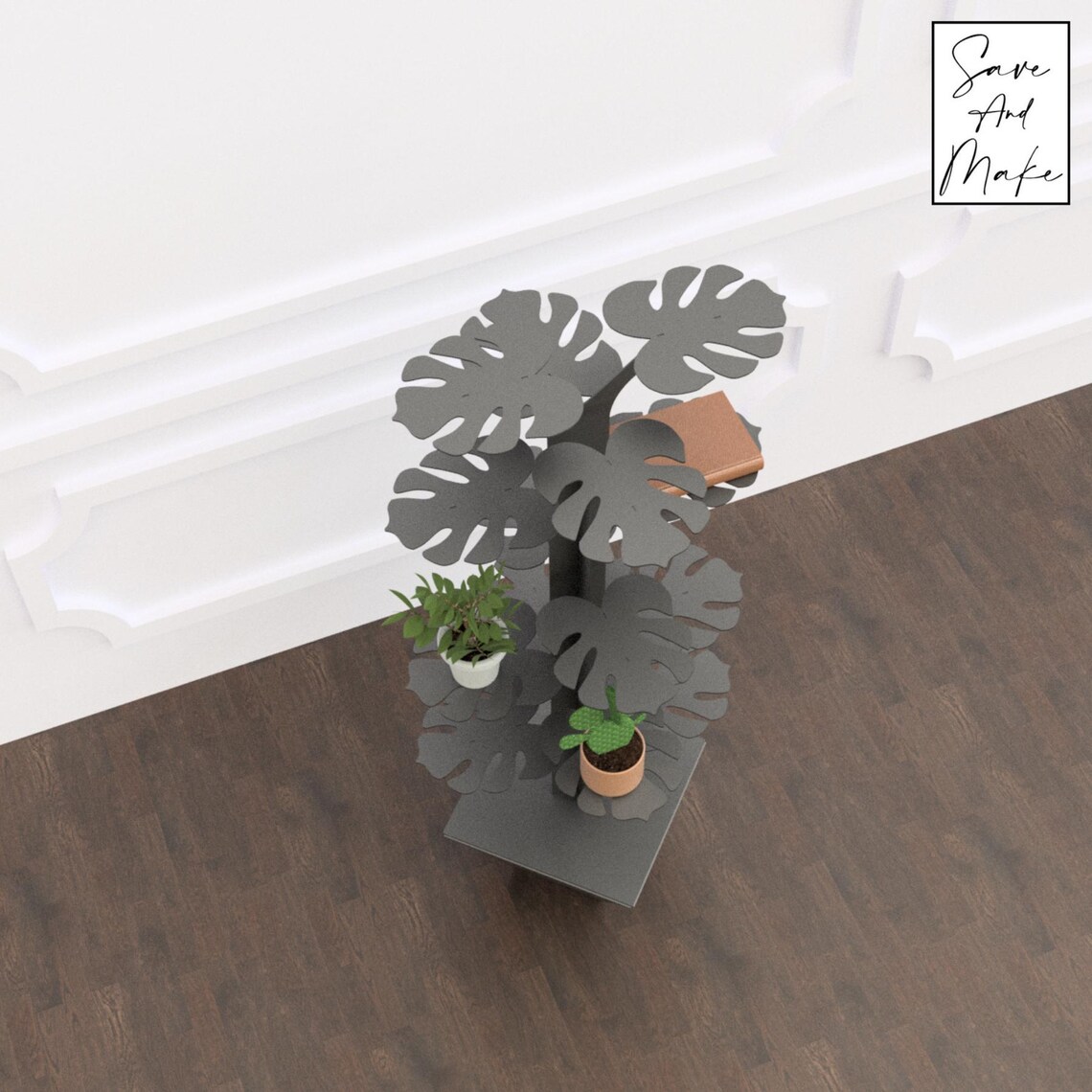 Steel Shelf Files - "monstera" - DXF, Svg, .step, Manufacturing Plan ...