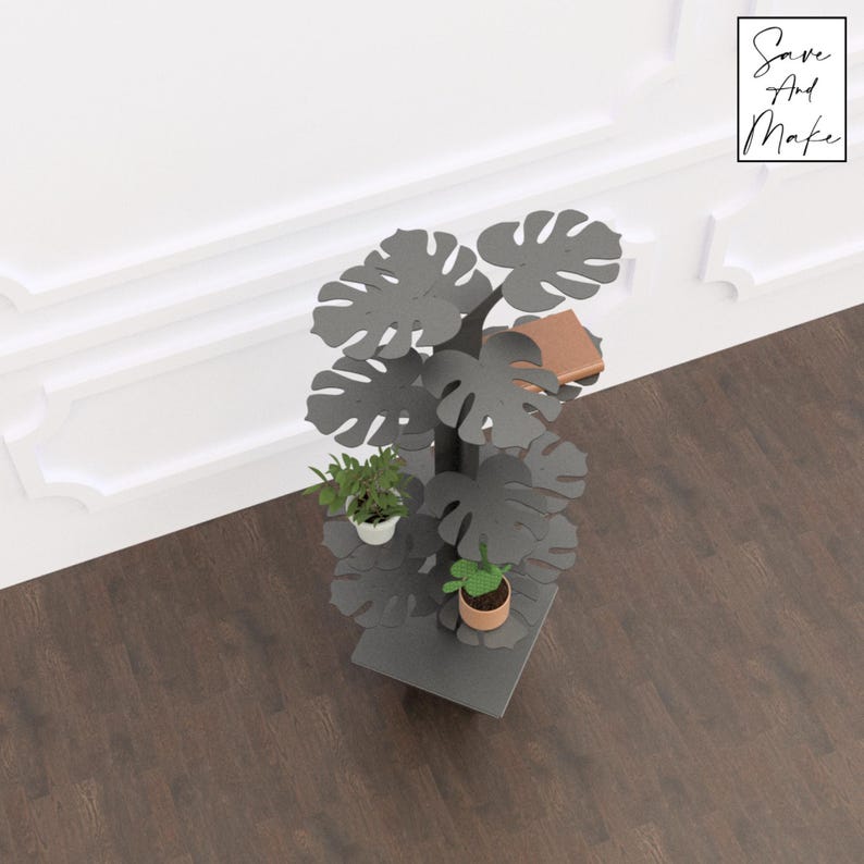 Steel Shelf Files - "monstera" - DXF, Svg, .step, Manufacturing Plan ...