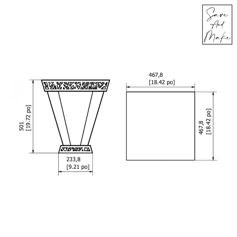Metal Side Table Files - "aeris" - DXF, Svg, .step, Manufacturing Plan ...